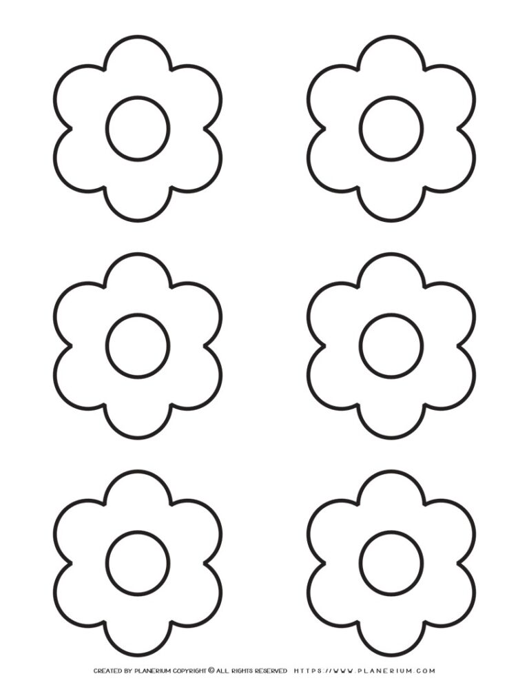 Free 5 Petals Flower Template for Spring Crafts