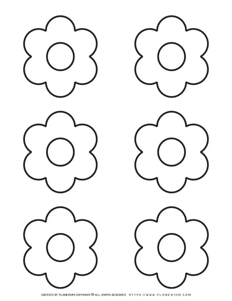 Free 5 Petals Flower Template for Spring Crafts