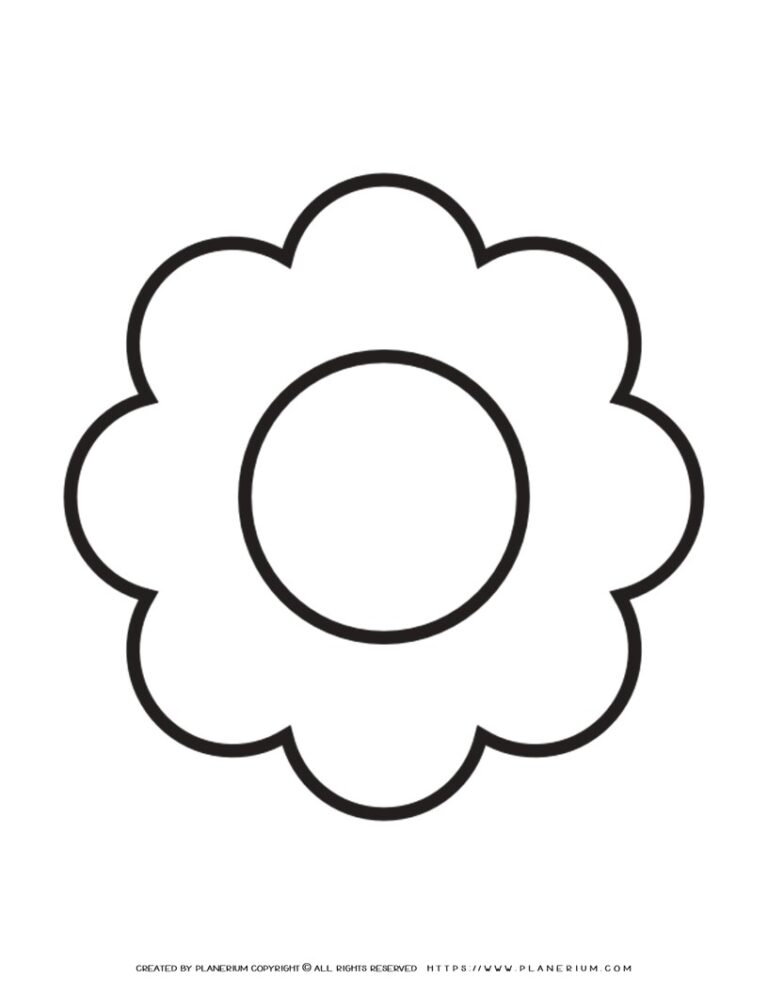 Free 5 Petals Flower Template for Spring Crafts