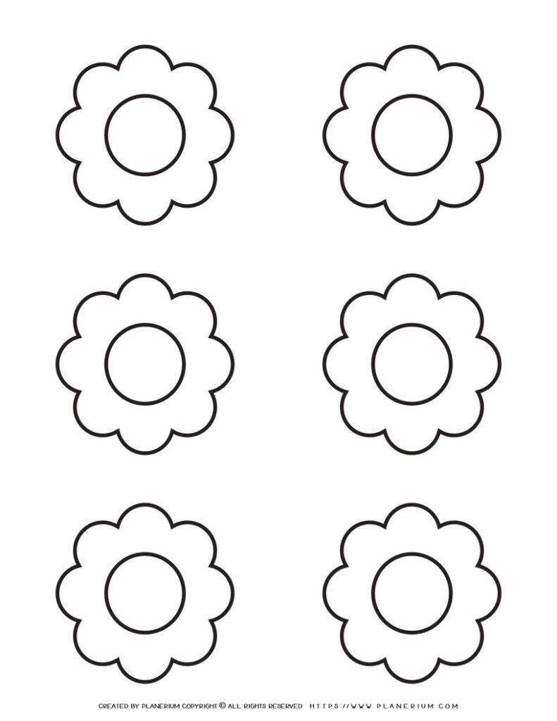 5 Petal Flower Template Printable | Planerium
