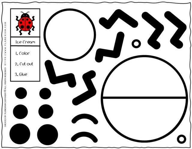 Cut And Glue Worksheet - Ladybug | Planerium