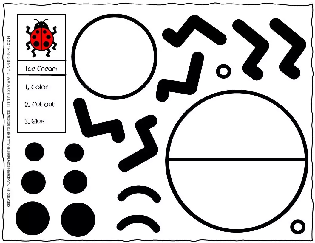 Cut And Glue Worksheet - Ladybug | Planerium