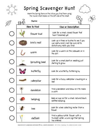 Spring Scavenger Hunt for Kids | Outdoor Fun & Learning