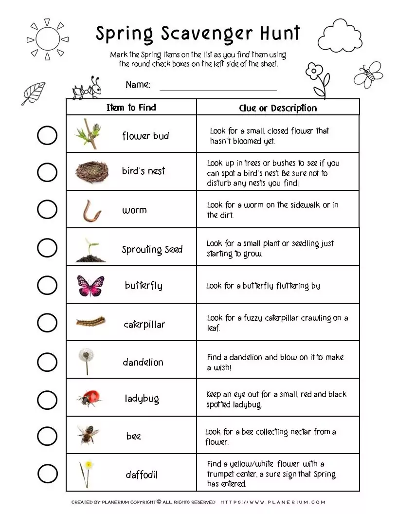 Spring Scavenger Hunt for Kids | Outdoor Fun & Learning