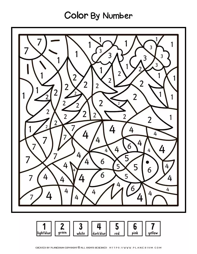 Camping Color By Number Game Free Printable For Kids Camping Color By Number Game Free Printable For Kids
