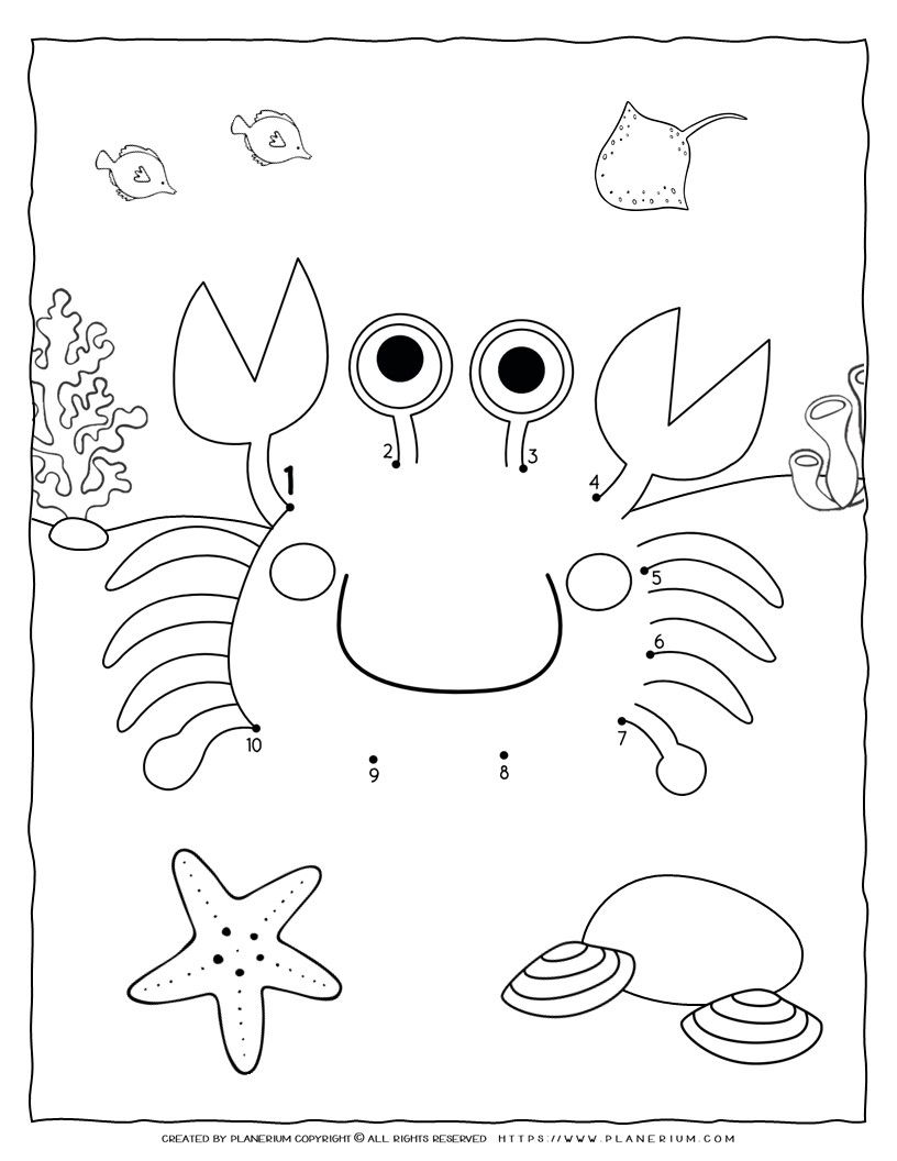 Crab Connect the Dots Engaging Counting Activity For Kids Crab Connect the Dots Engaging Counting Activity For Kids