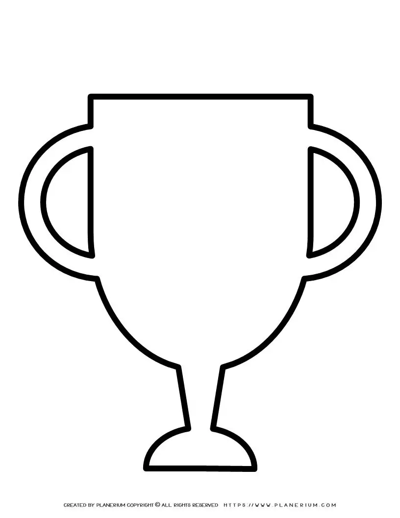 Printable Trophy Outline Template - Fun and Educational Activity for Kids