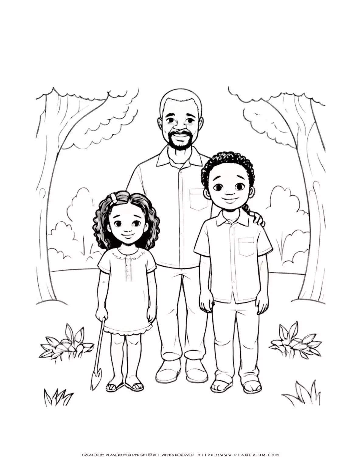 Celebrate Diversity with African Family Coloring Page