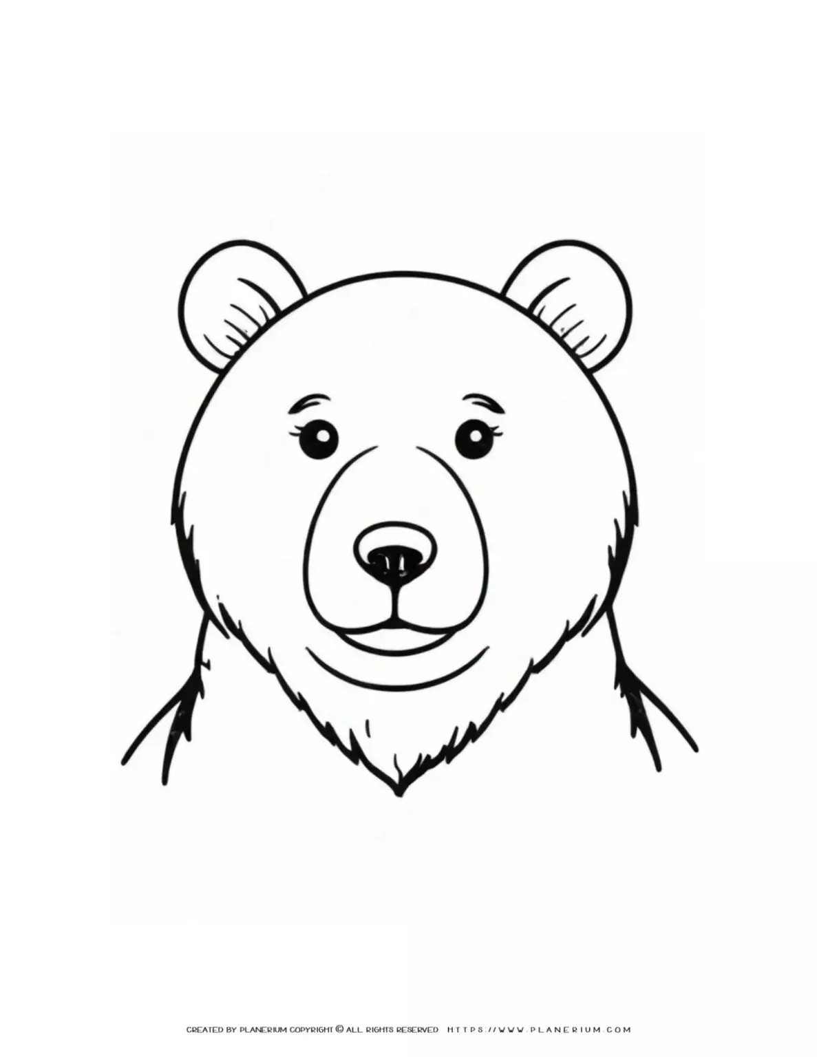 Engaging Bear Face Outline Coloring Page: Fun Learning Tool