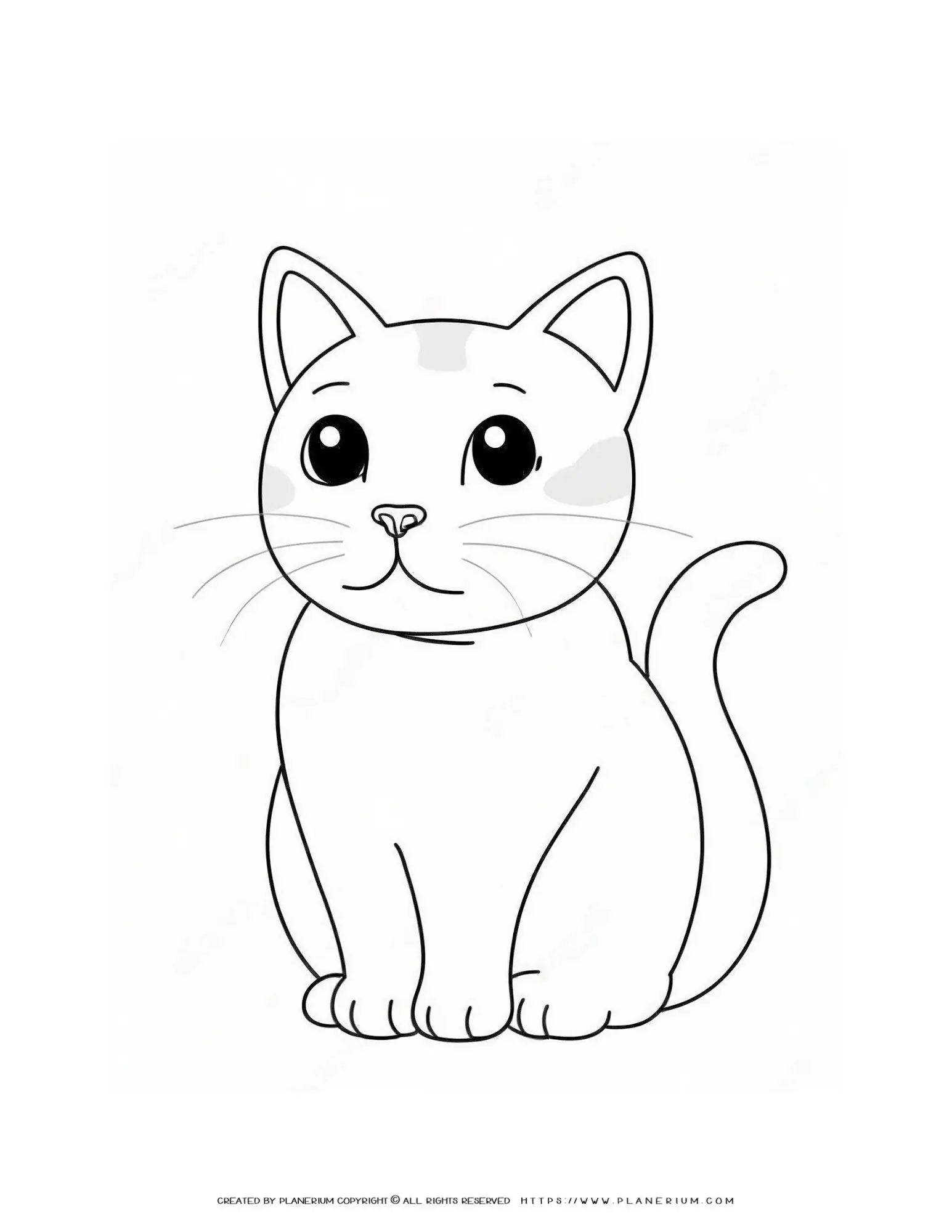 Boost Learning with Our Cat-Sitting-Outline Coloring Page