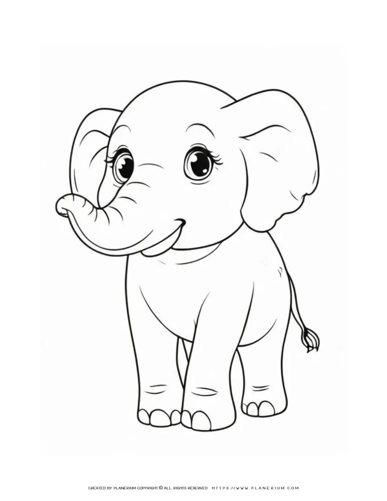 Boost Child Learning With Cute Elephant Coloring Page