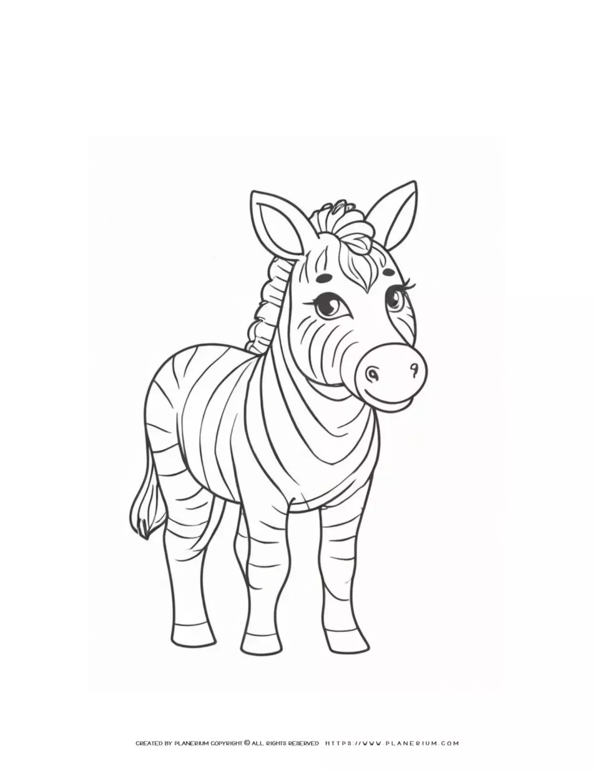 Fun & Educational Zebra Coloring Page for Kids