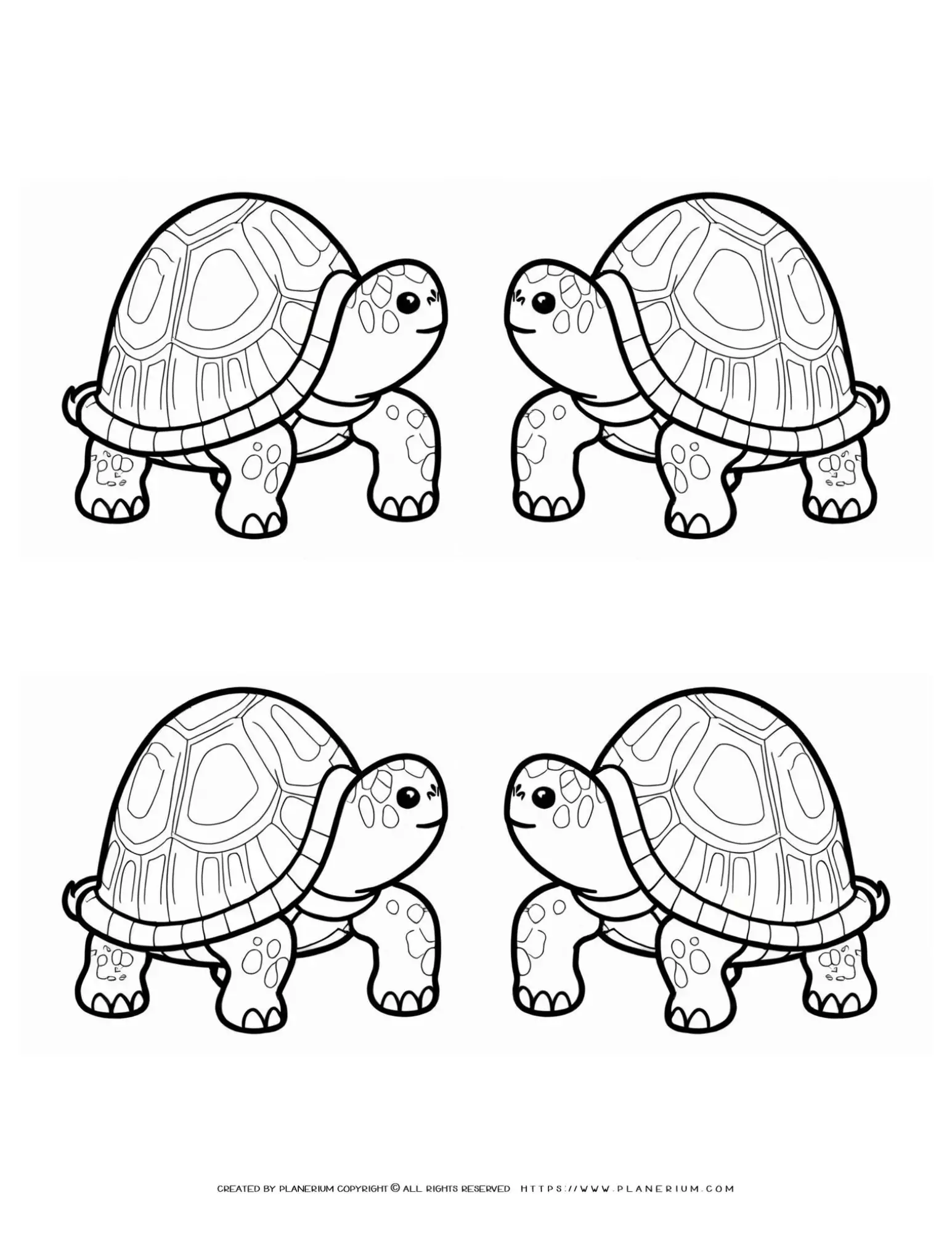 Boost Kids' Creativity with Our Cartoon-Style Turtle Coloring Page
