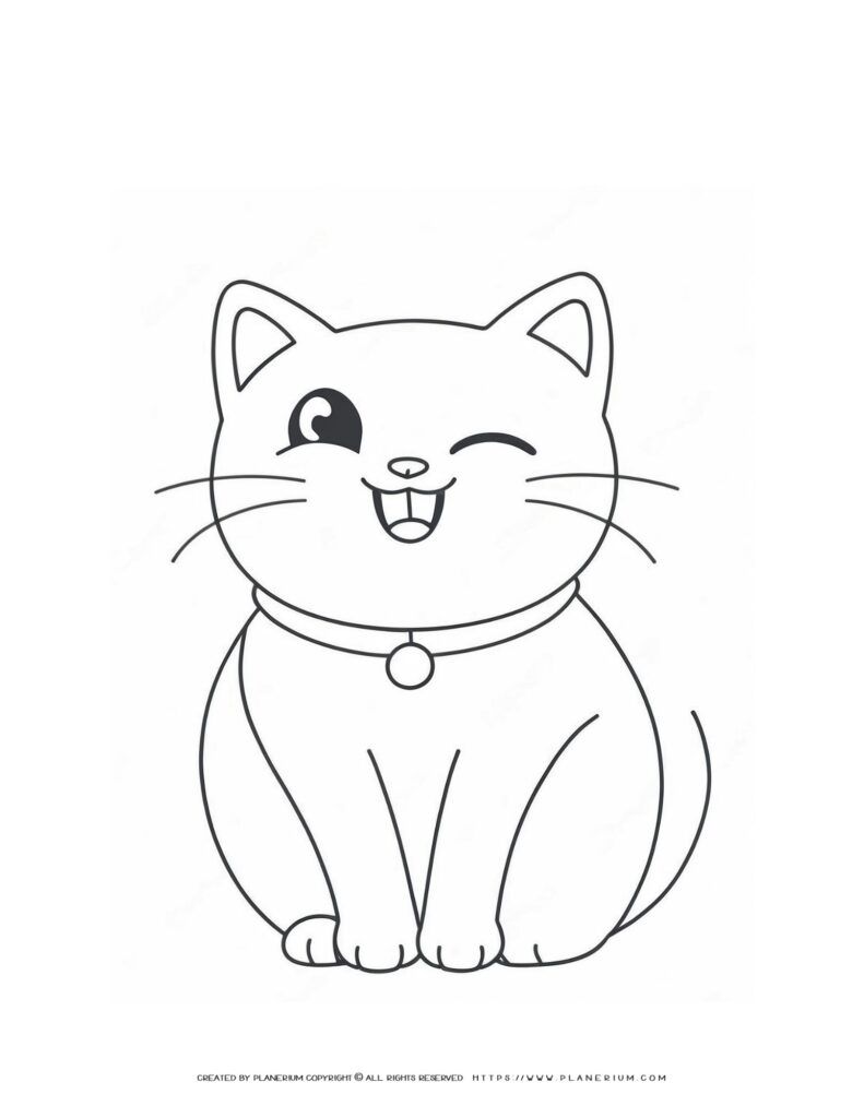 Animals Coloring Page - Cat | Planerium