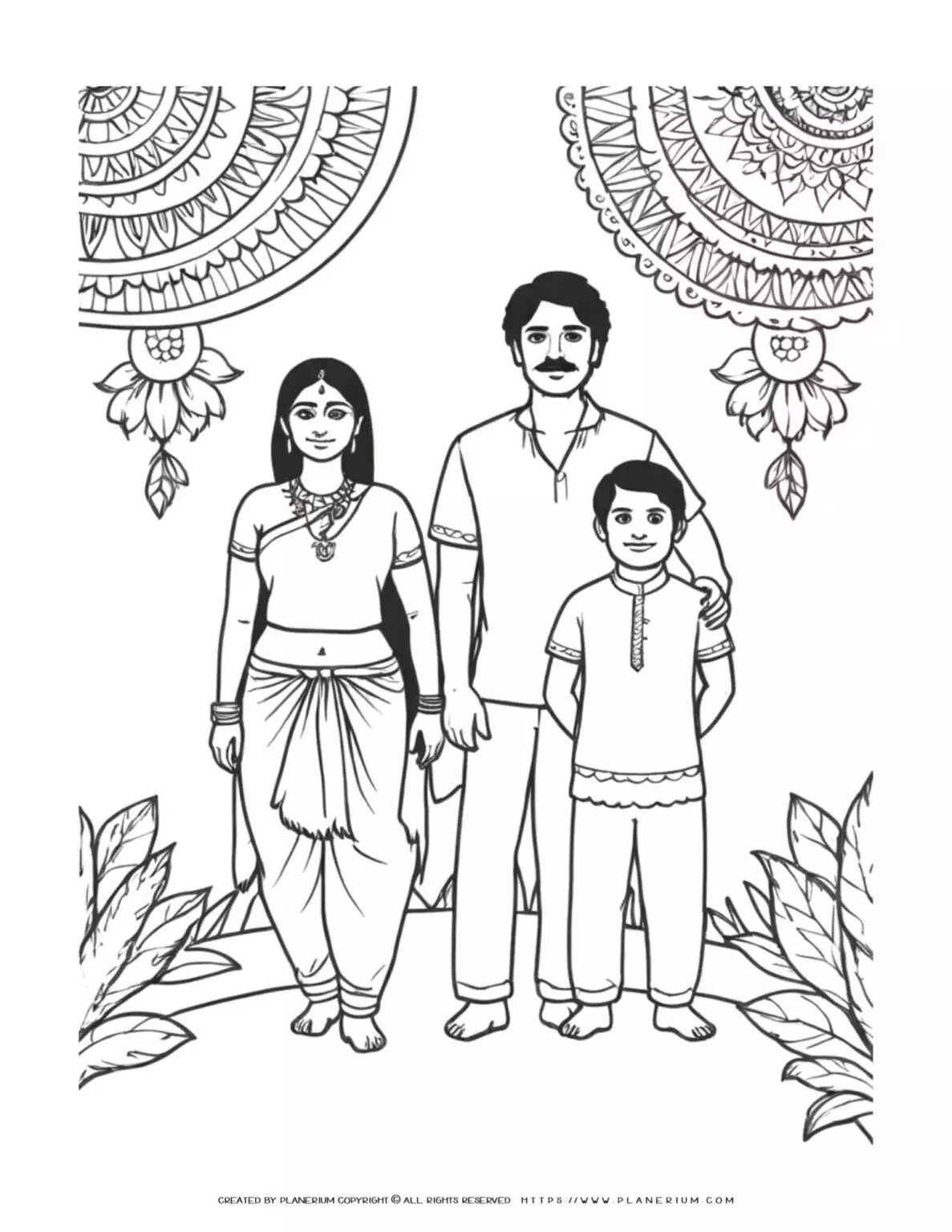 Engage with Indian Culture: Unique Family Attire Educational Printable