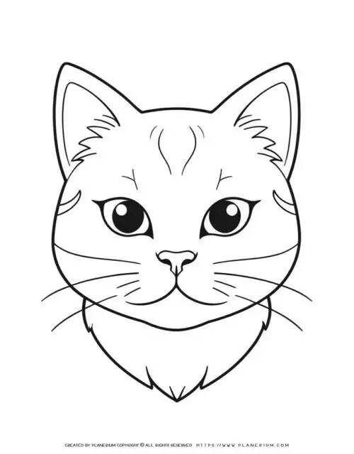 Cat Outline Coloring Page Cute Cat Sitting Coloring Book Pages Simple