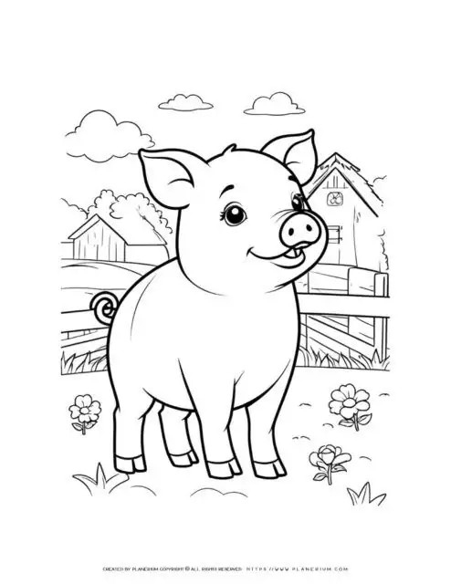 Coloring Page Pig Two Funny Pigs Pig Coloring Pages