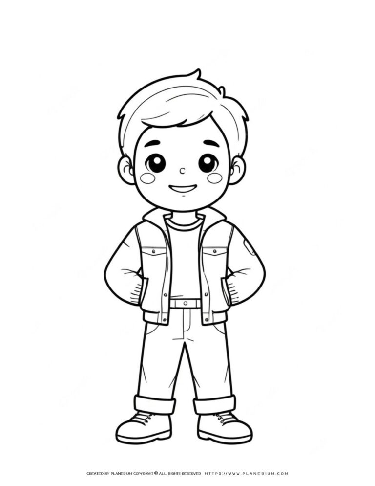 Boy Face Template - Curly Hair | Blank Template for Drawing and Coloring