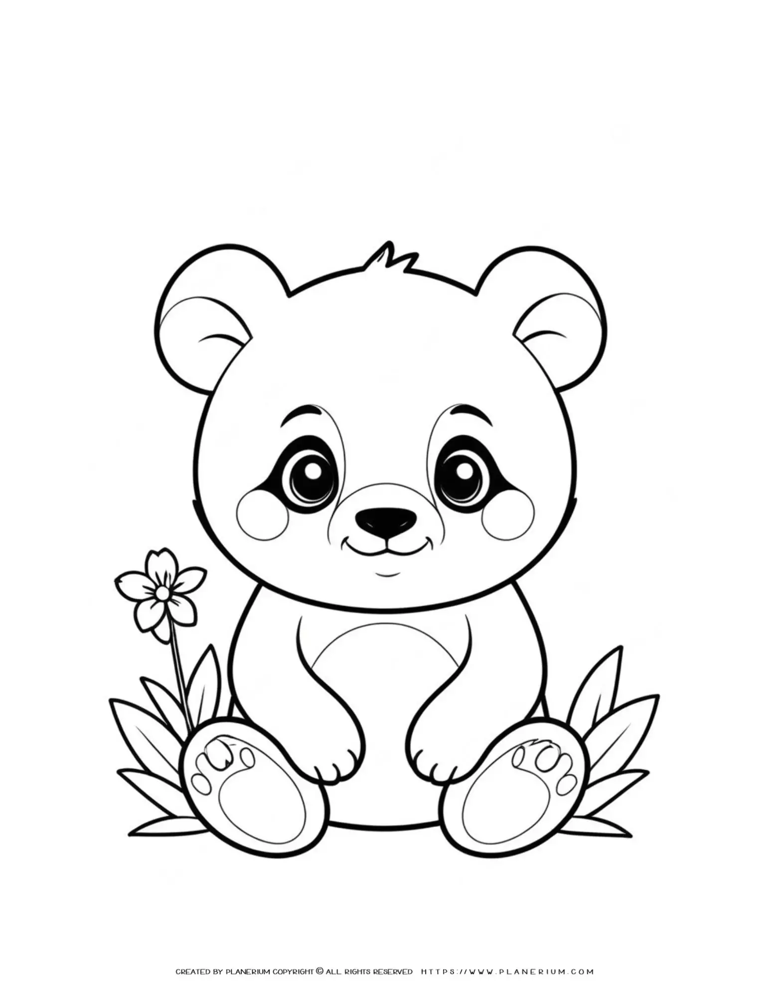 Cute Panda Coloring Page for Kids - Perfect for Creative Learning and Fun