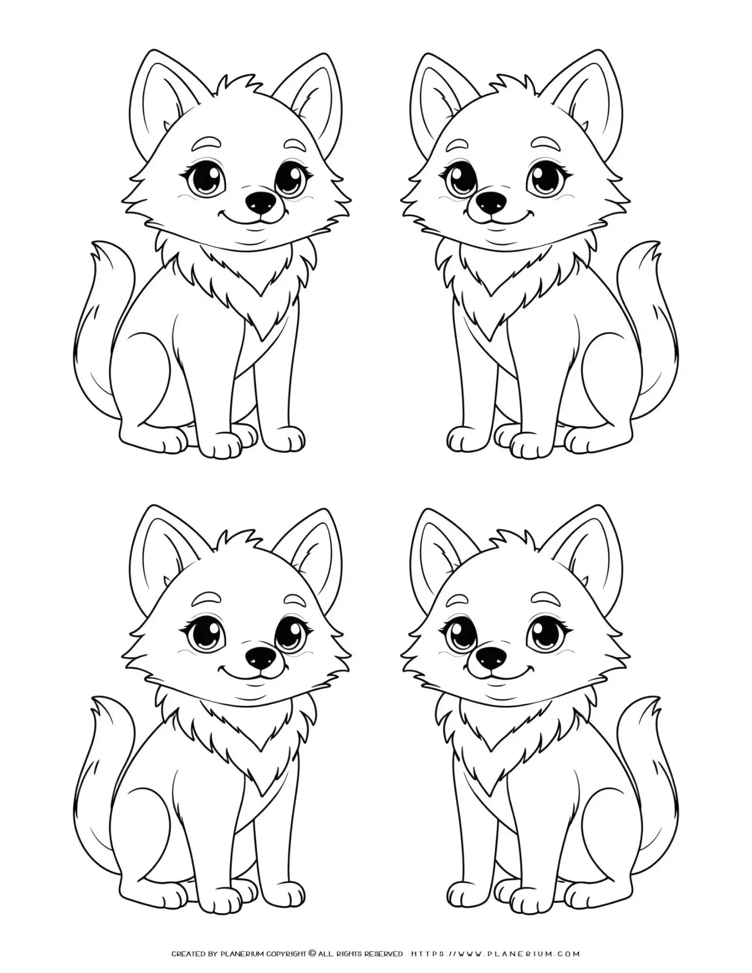 Cute Baby Wolf Coloring Pages for Kids - 4 Designs for Creative Fun!