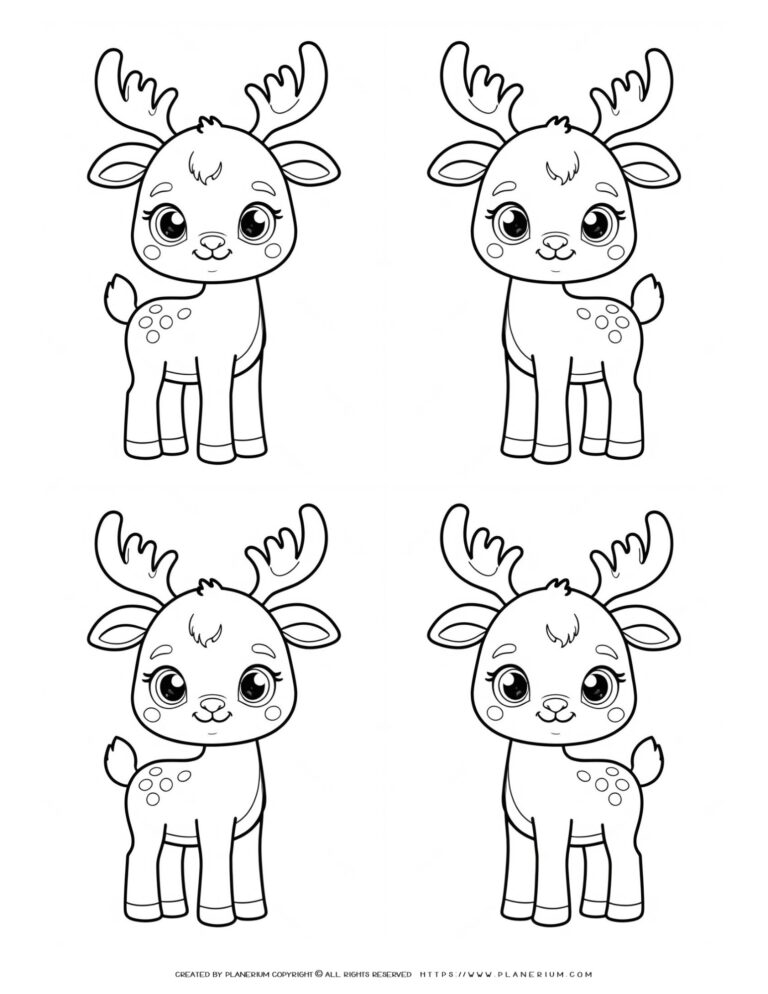 Festive Reindeer Coloring Page for Kids - Christmas Activity