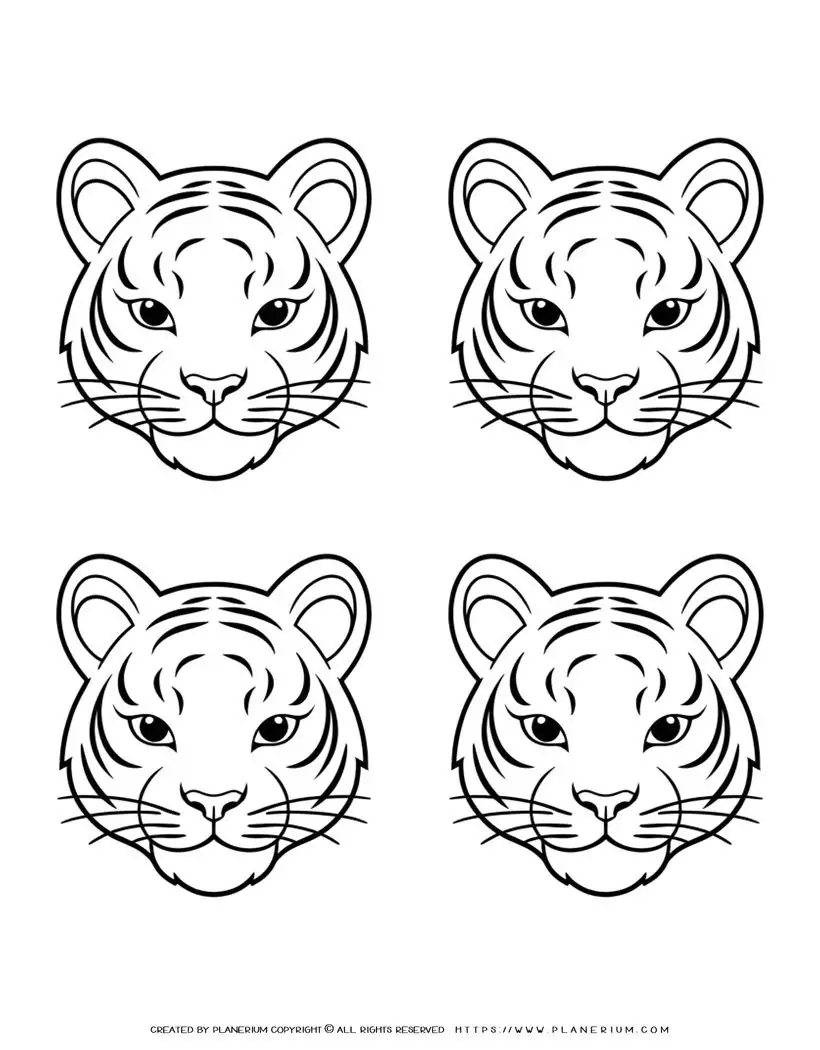 Free Tiger Face Outlines Printable