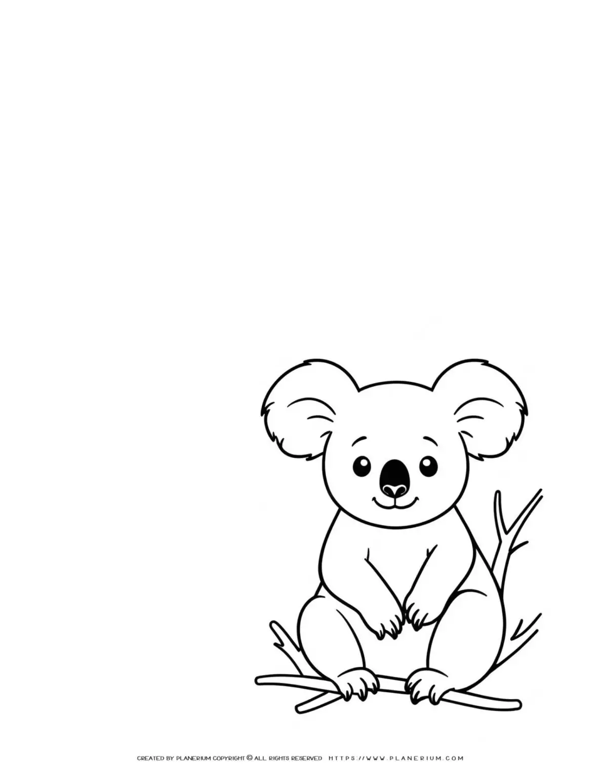 Cute Koala Coloring Page for Kids - Fun and Educational Activity