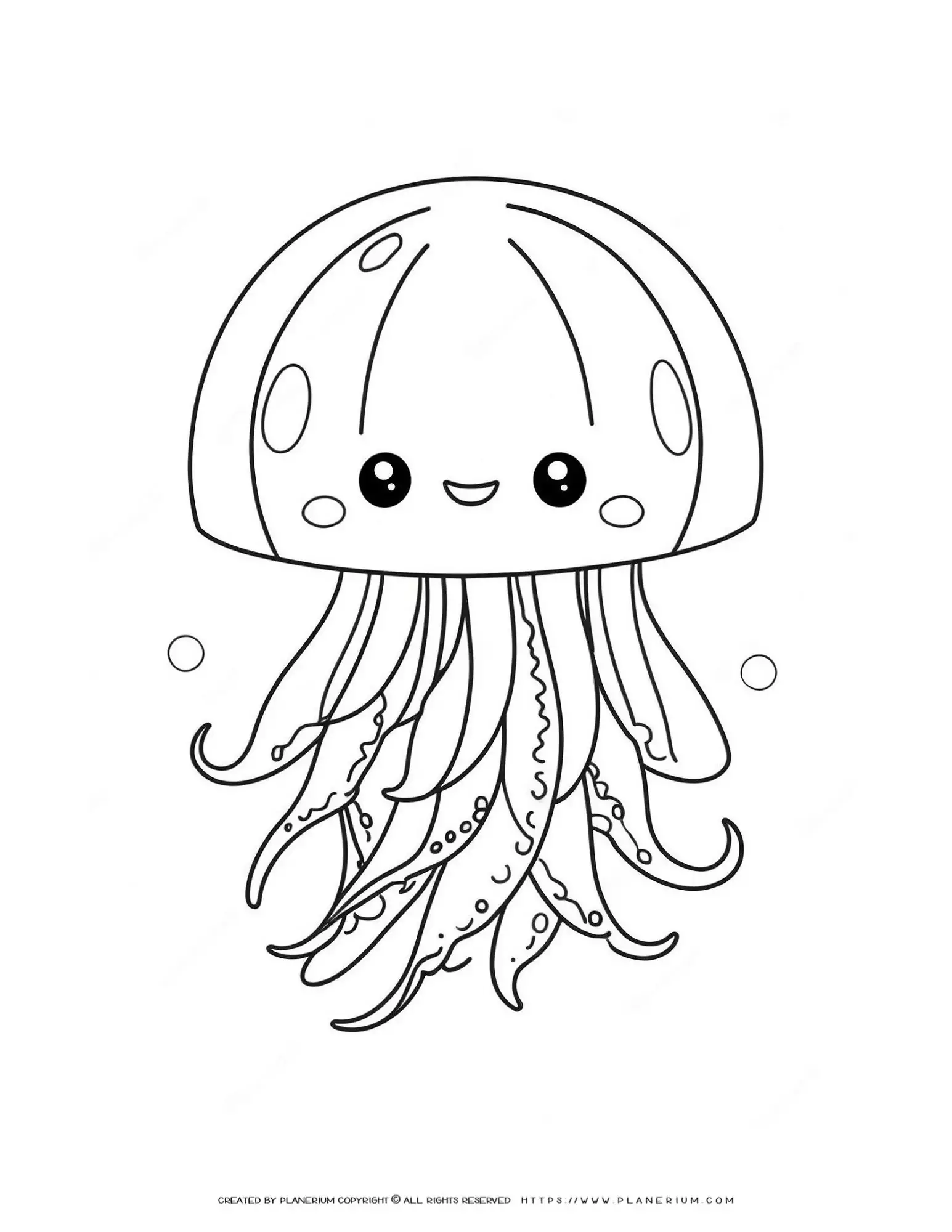 Adorable Jellyfish Coloring Page: Creative Learning & Fun Educational Tool