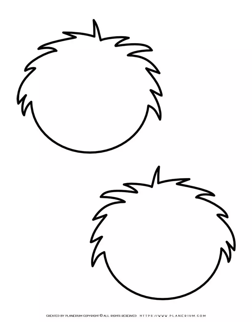 Engaging Two-Head Outlines with Hair Template for Kids