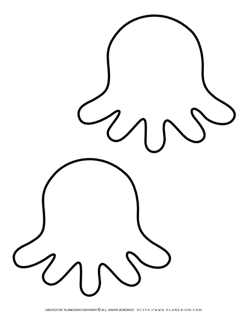 Fun Jellyfish Outlines Template for Arts and Crafts Activities
