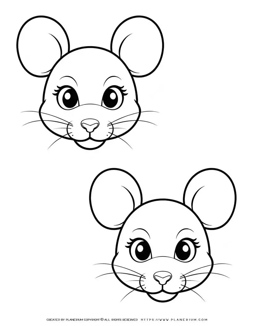 Engaging Mouse Face Outlines for Kids Arts & Crafts