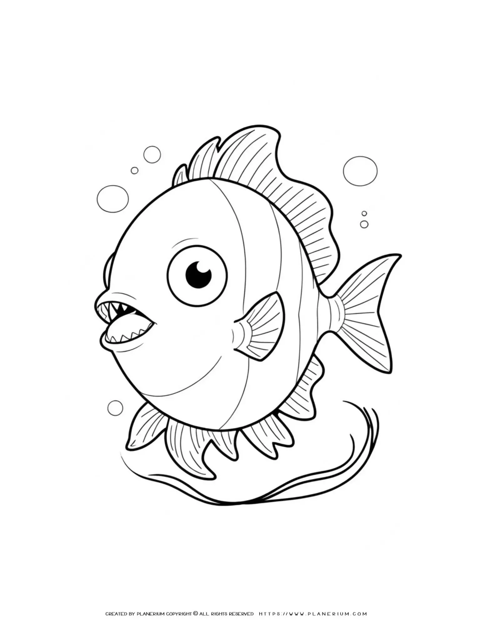 Enhance Learning with Cartoon Fish Coloring Page Printable