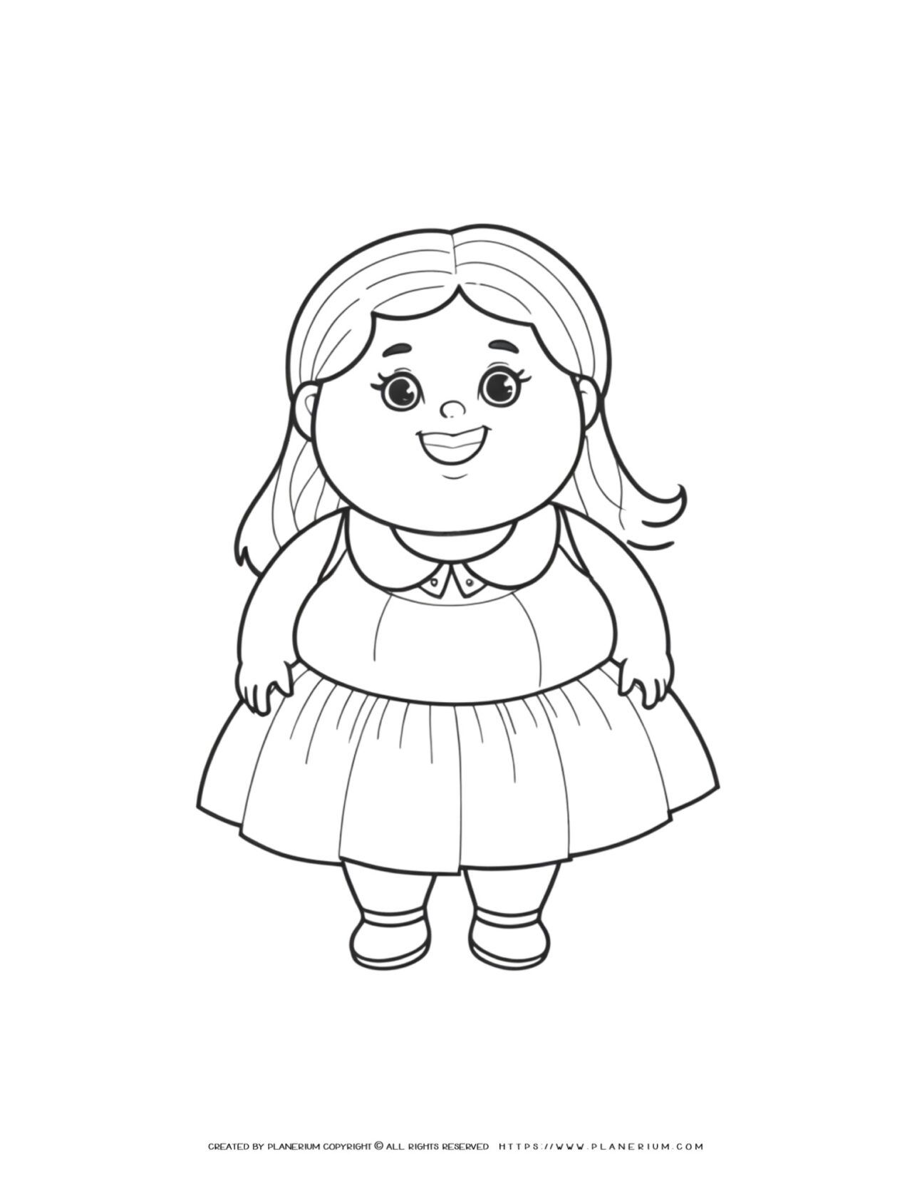 Girl Coloring Page for Kids: Boost Creativity & Fine Motor Skills