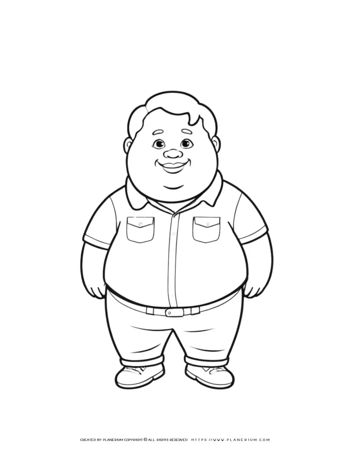Fat Man Coloring Page Activity!