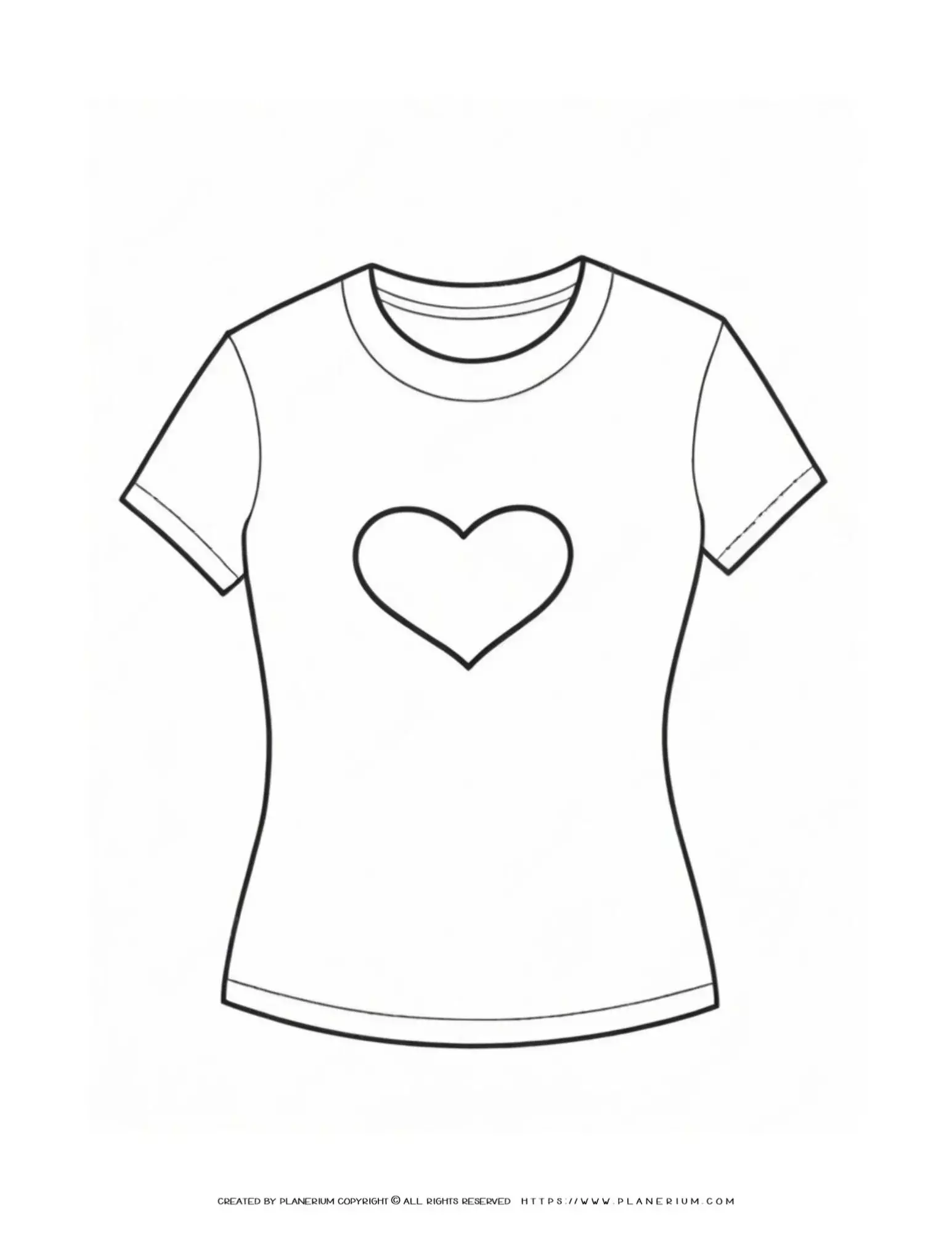 Free Heart-Shape T-Shirt Design Printable for Kids & Adults
