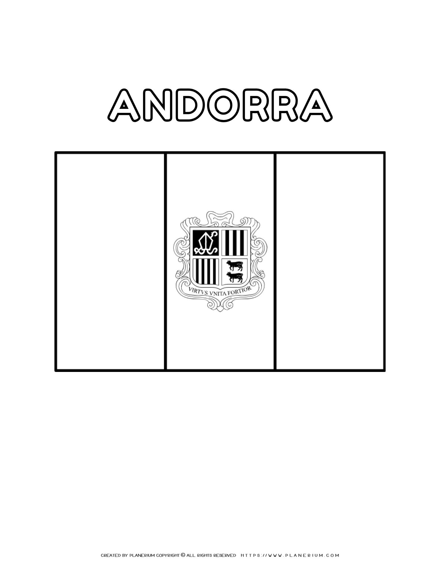 Andorra Flag Coloring Page - Fun and Educational Activity