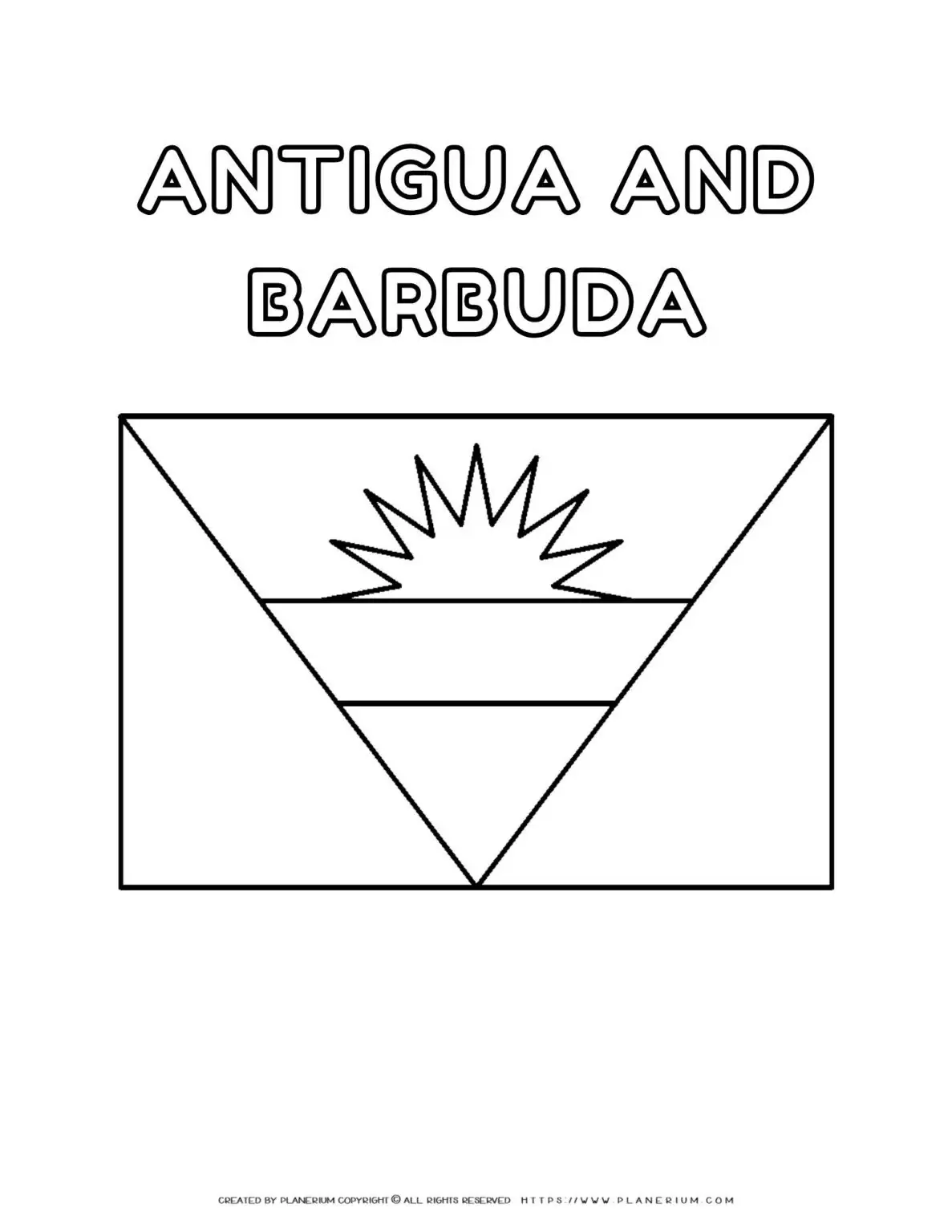 Antigua and Barbuda Flag Coloring Page - Fun Activity for Kids