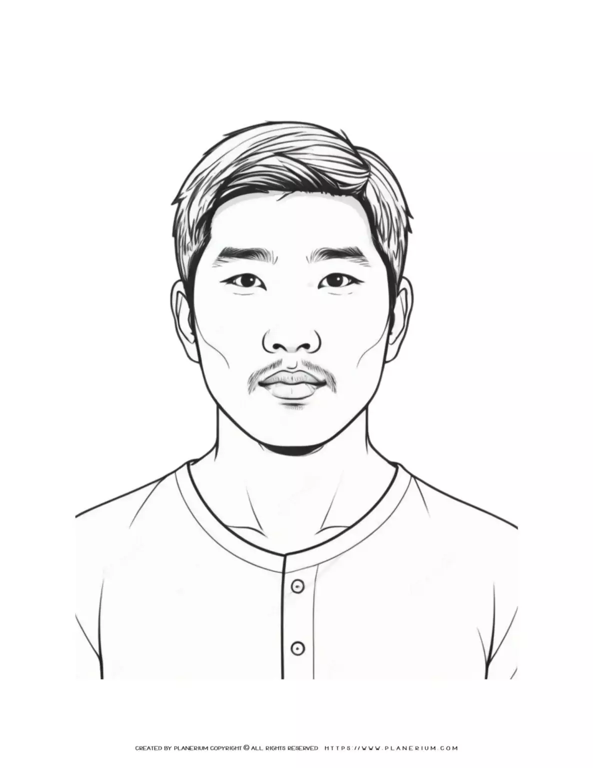 Asian Male Portrait Coloring for Artistic Growth