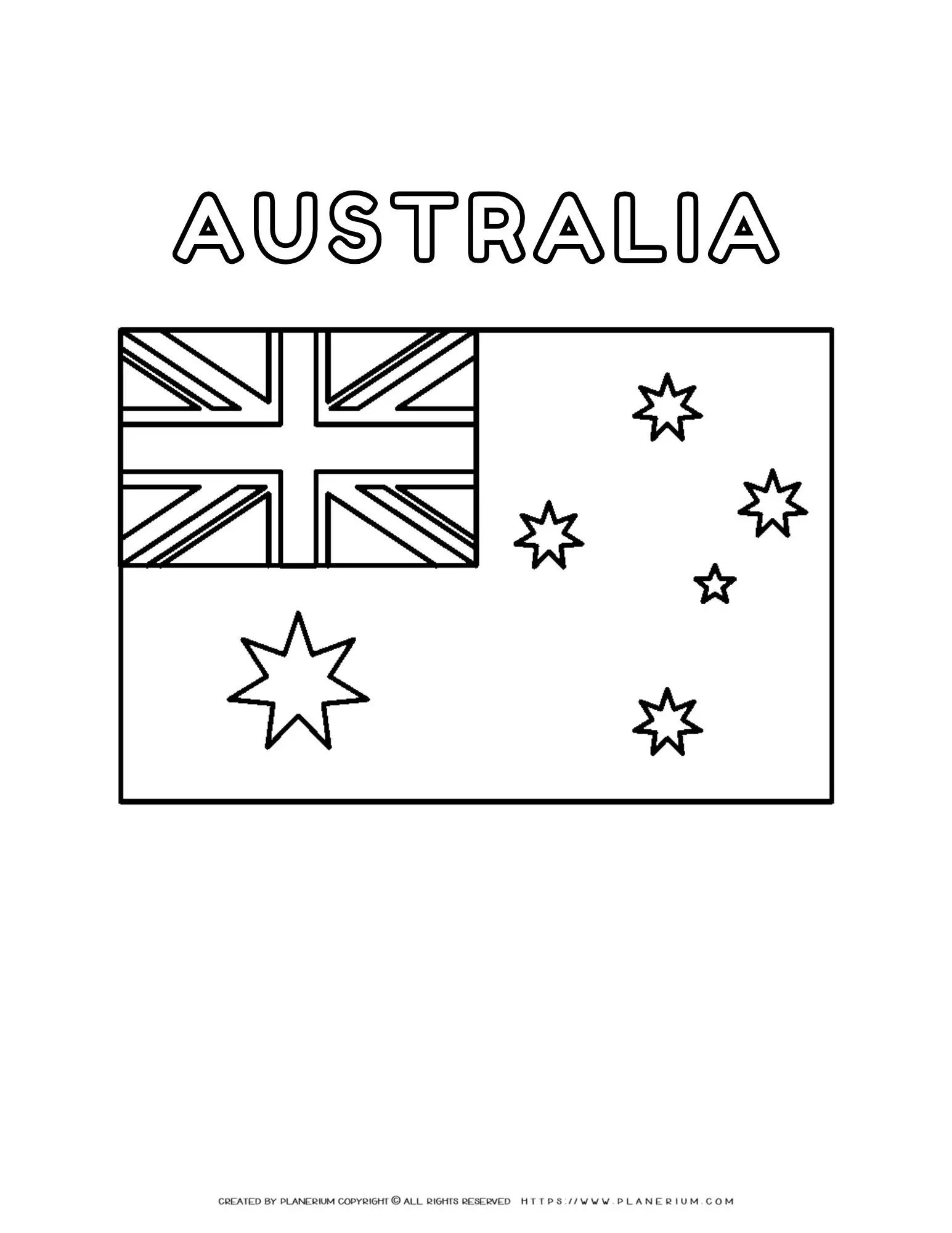 Australia Flag Coloring Page - Printable for Kids