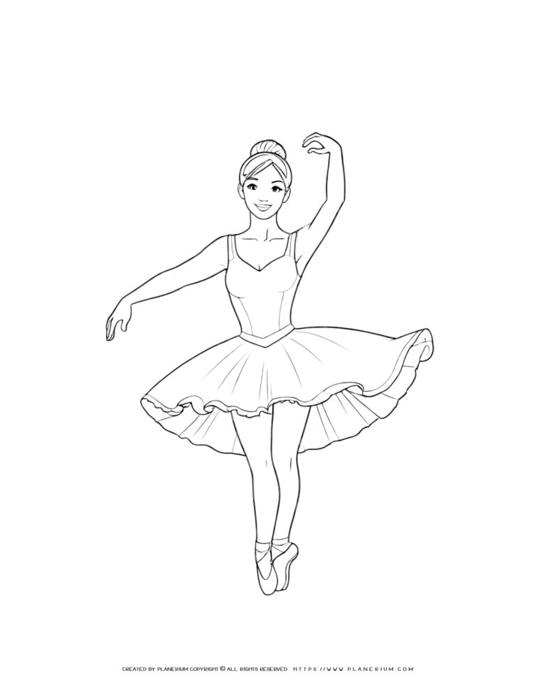 Coloring Page: Young Ballerina for Arts Education