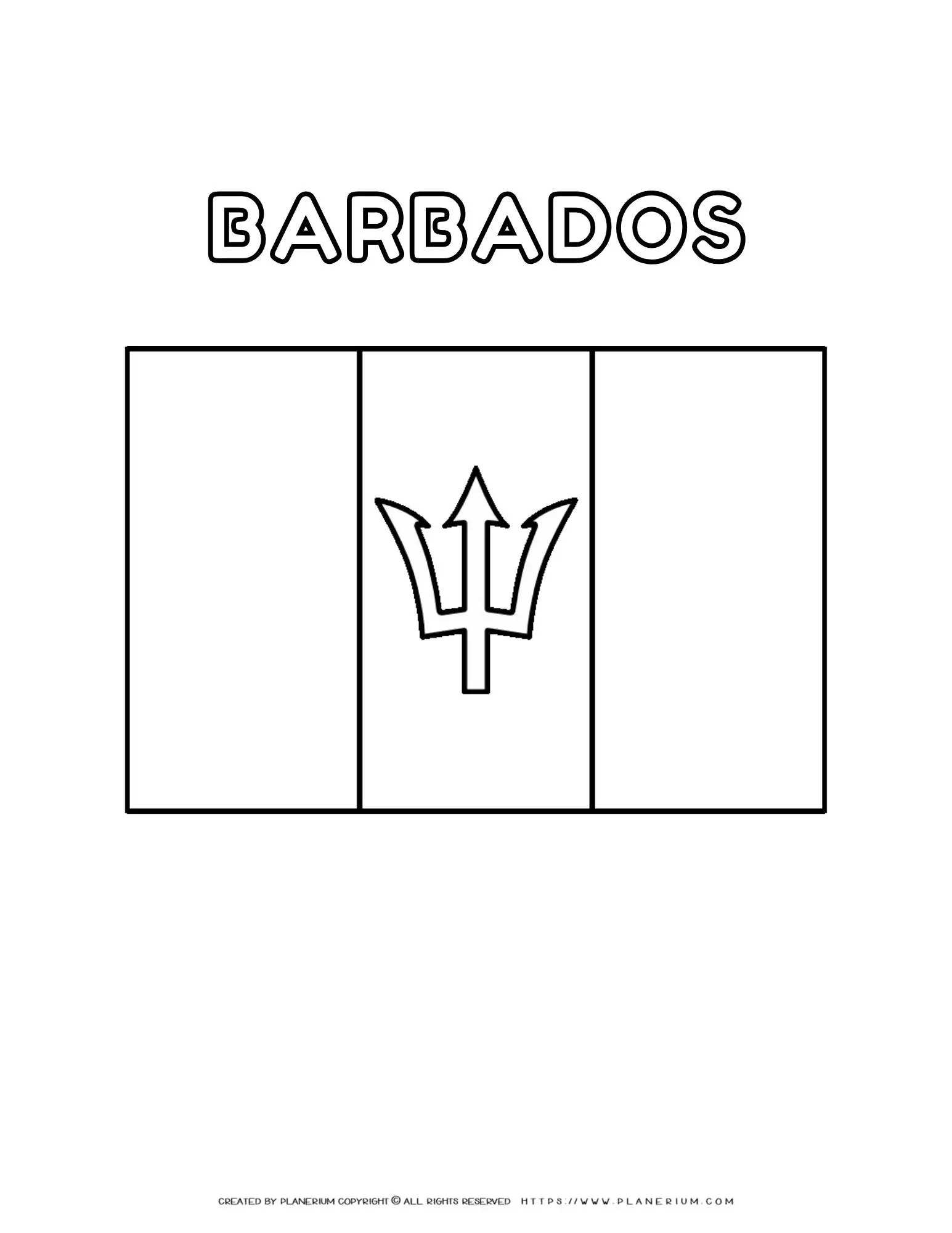 Barbados Flag Coloring Page - Fun and Educational Activity