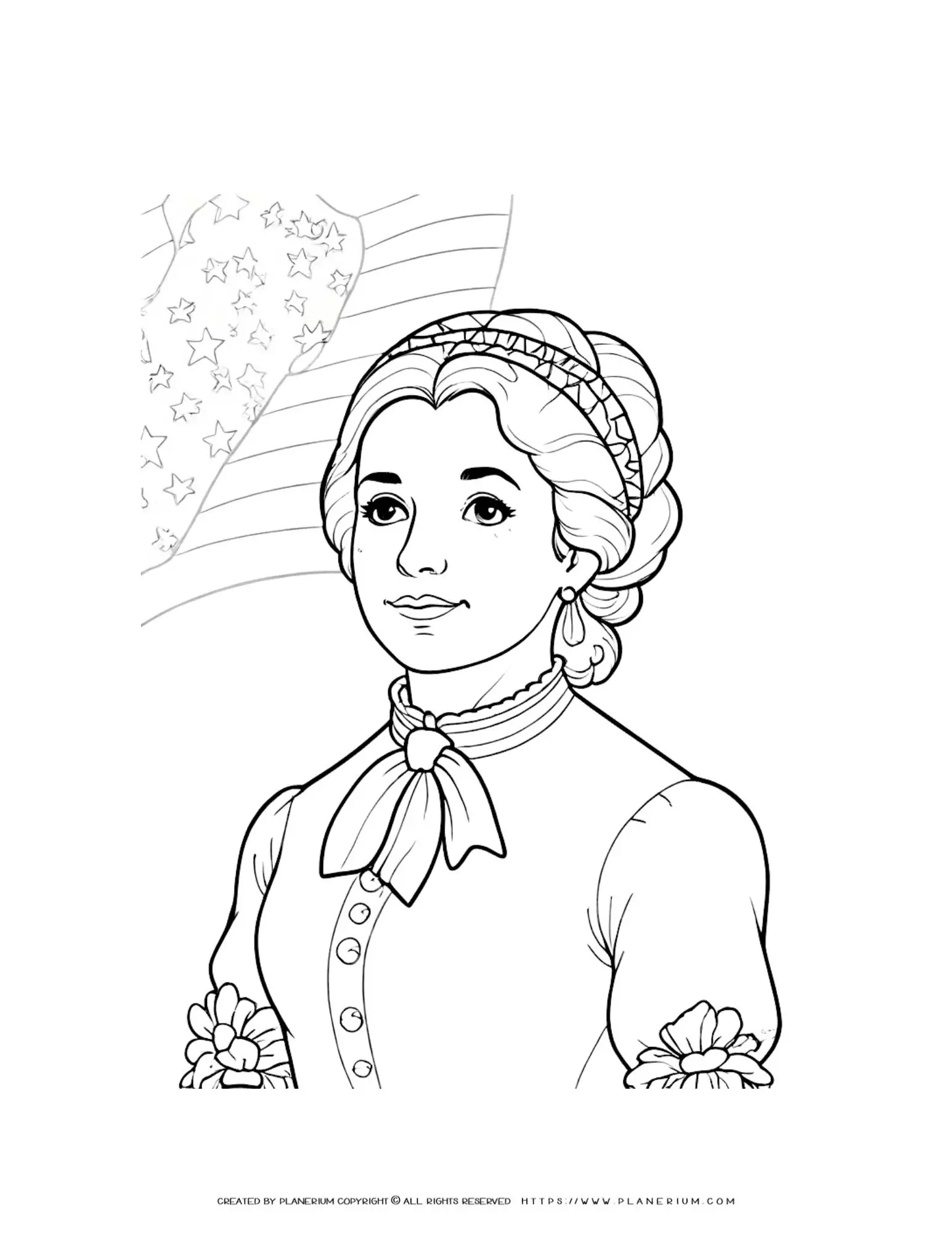 Betsy Ross Coloring Page: Engage with American History