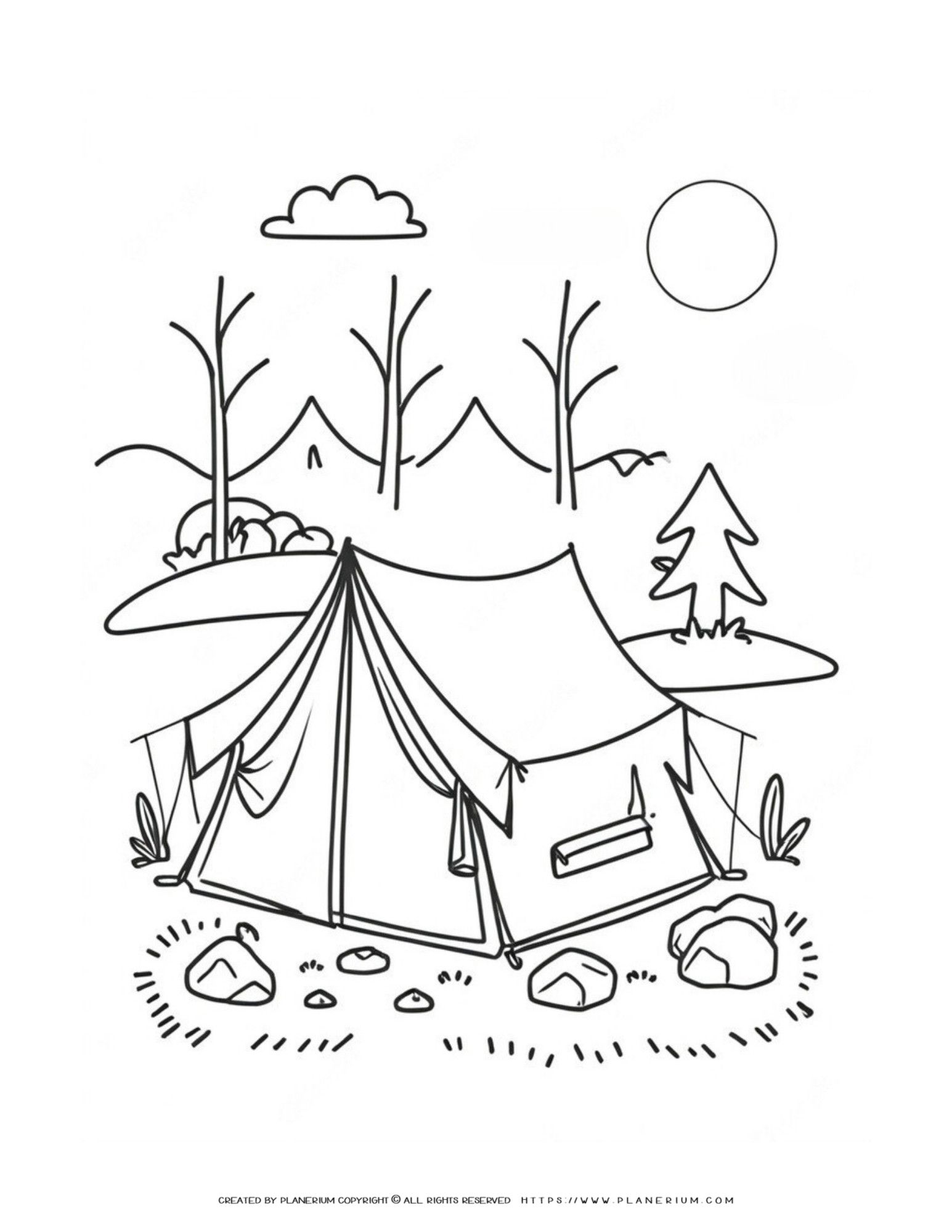 Free Camping Coloring Page for Creative Outdoor Fun