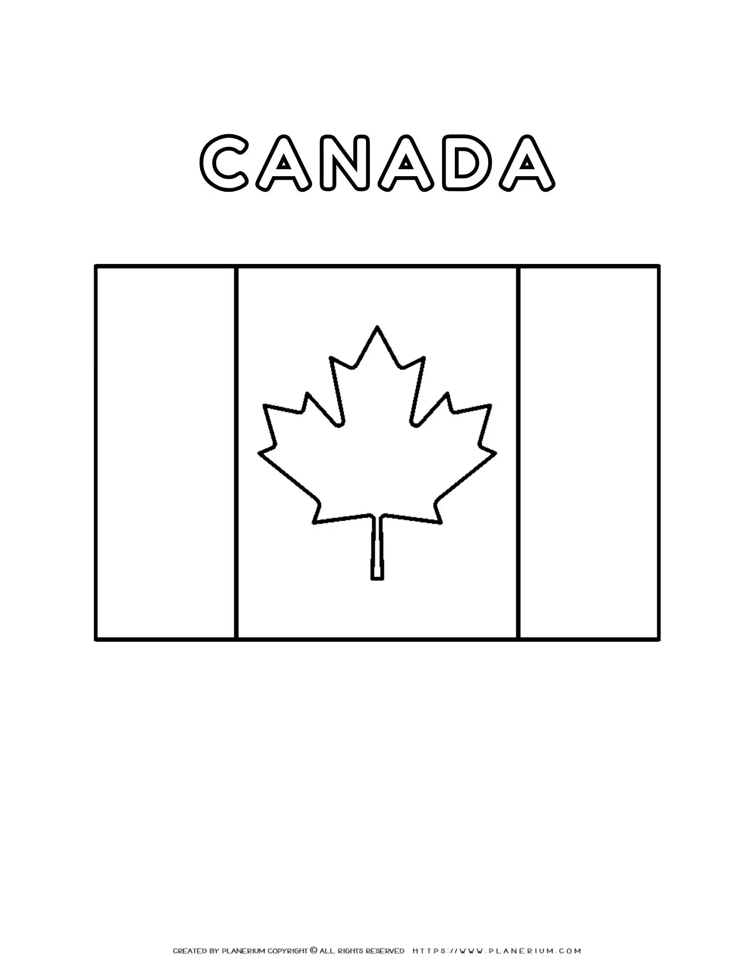 Canadian Flag Coloring Page | Printable Activity for Kids