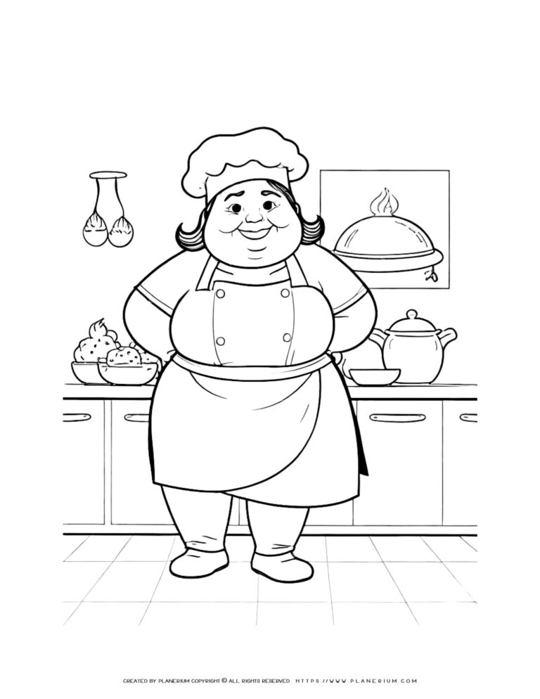 Explore Culinary Art with Our Chef Coloring Page