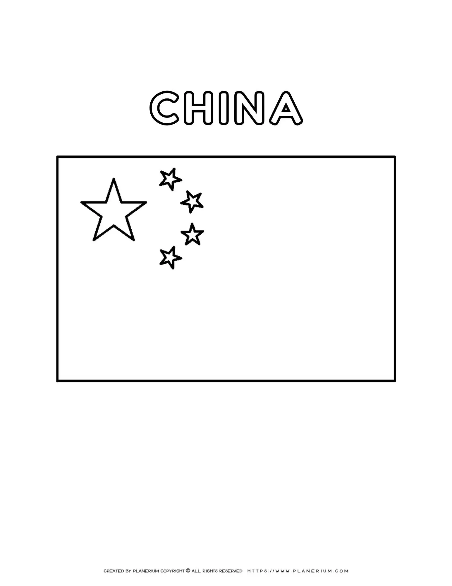 China Flag Coloring Page - Fun and Educational Activity