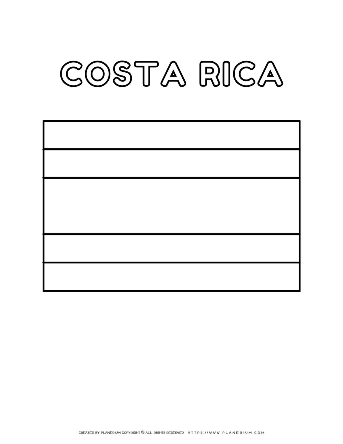 Costa Rica Flag Coloring Page - Fun and Educational Activity