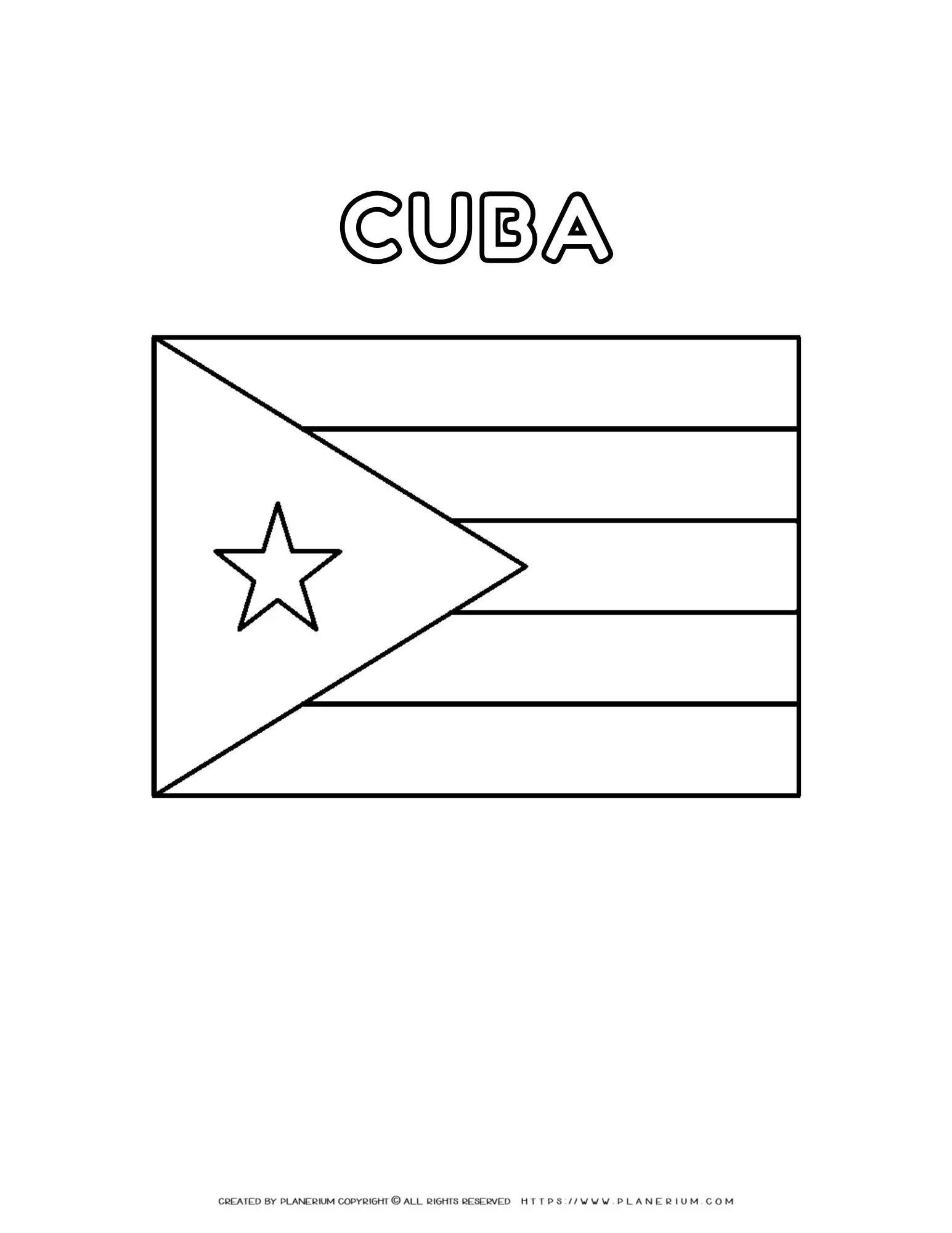 Cuba Flag Coloring Page - Fun and Educational Activity