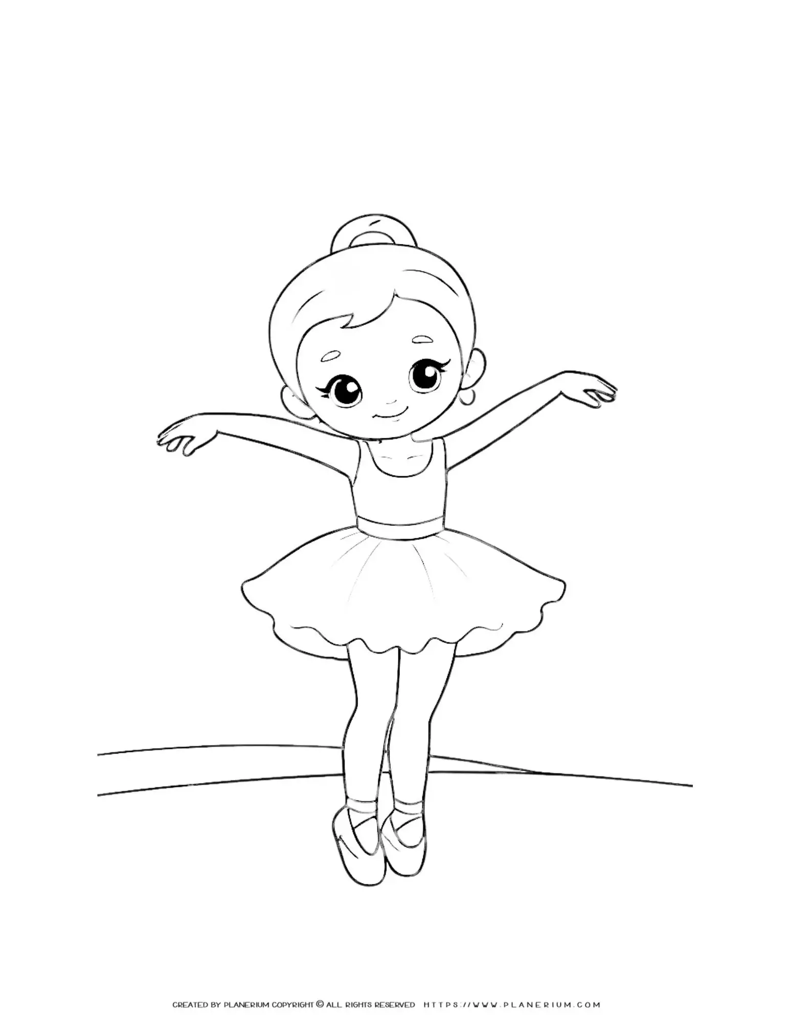 Cute Girl Dancing Coloring Page: Fun & Educational Tool