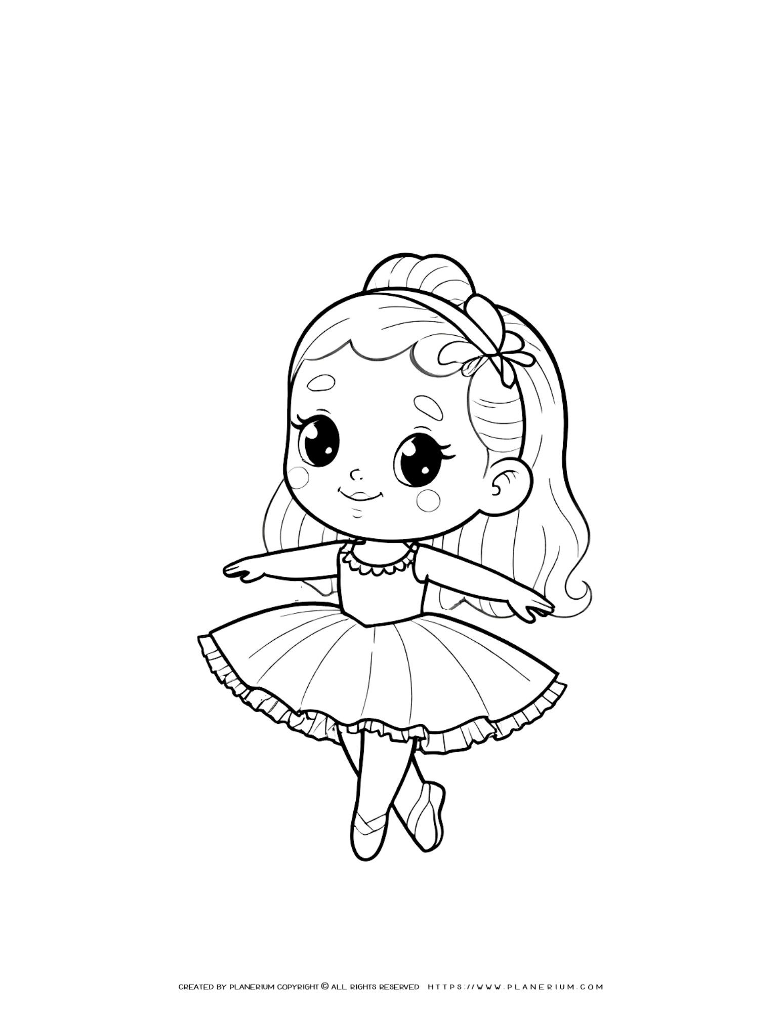 Enchanting Ballet Coloring Page for Dance and Art Lovers